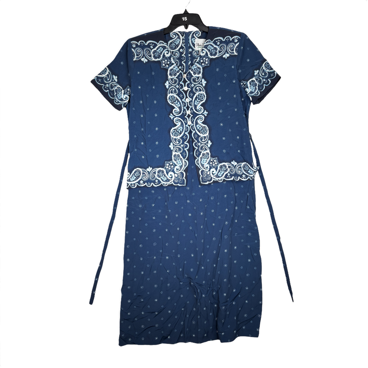 Olivia Rose Blue Paisley Print Peter Pan Collar Dress | Shedd Auction